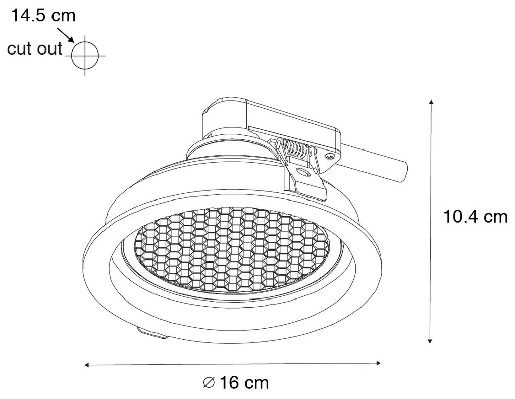 Moderní zapuštěné bodové světlo zlaté otočné - Coop 111 Honey