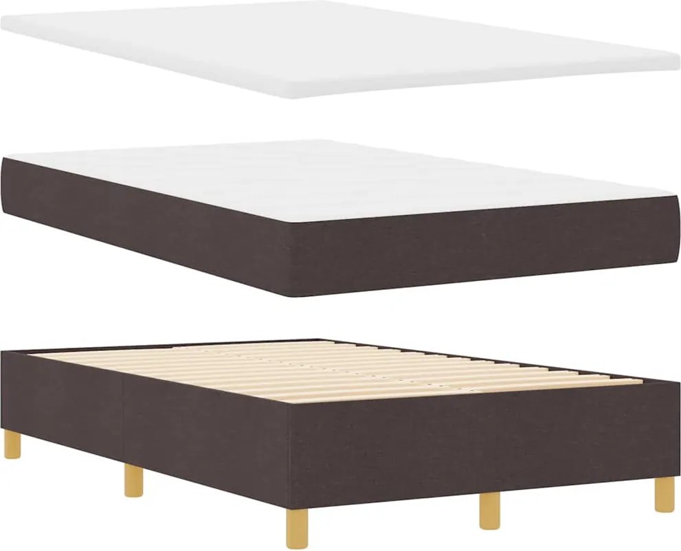 Postel s boxspringem s čelo Tmavě hnědá 120 x 200 cm textil 3339689