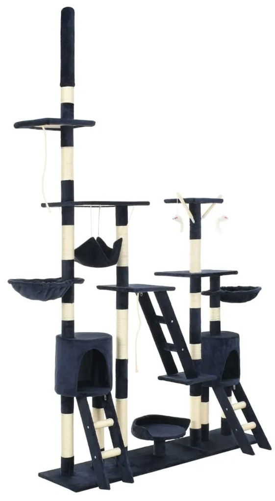 Škrabadlo pro kočky se sisalovými sloupky 230-250 cm modré 170621
