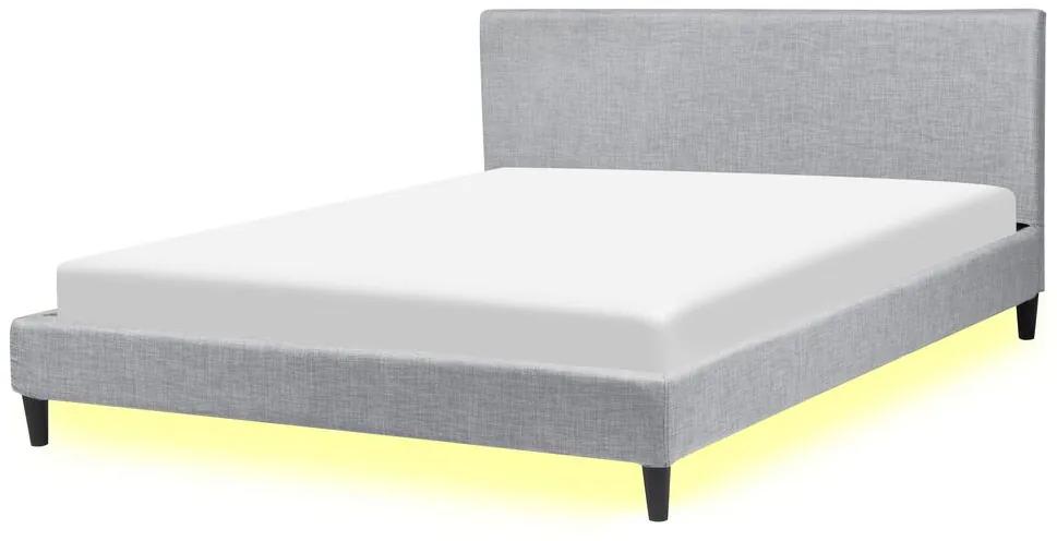 Manželská postel 160 cm FUTTI (s roštem a LED osvětlením) (šedá). 1007271