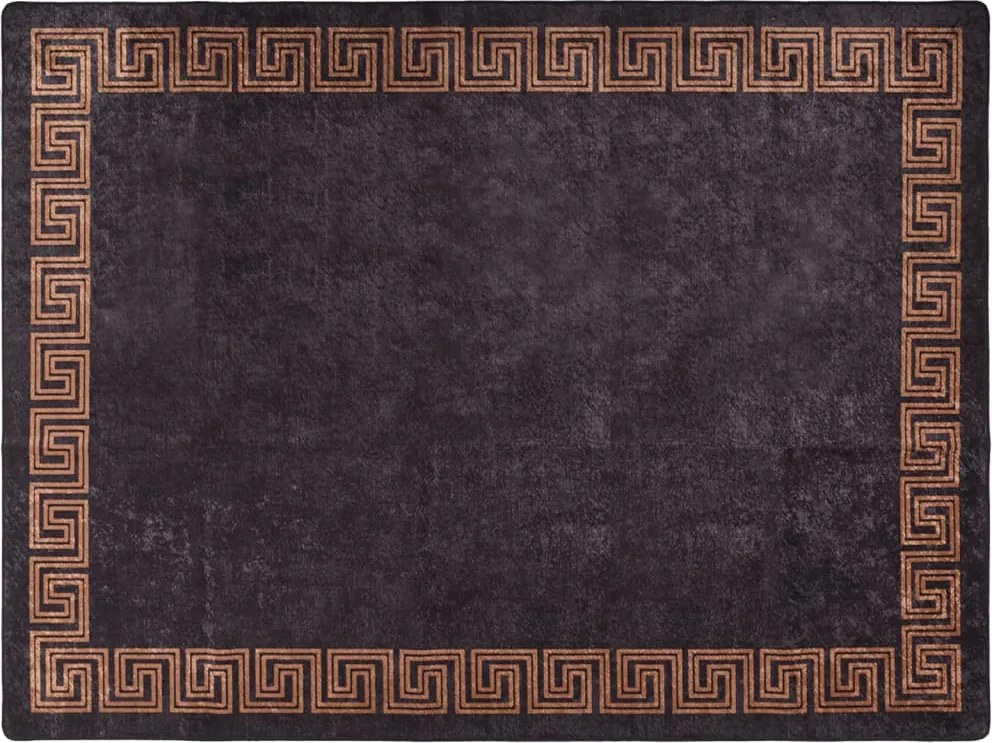 Koberec pratelný černý a zlatý 400 x 300 cm 136629