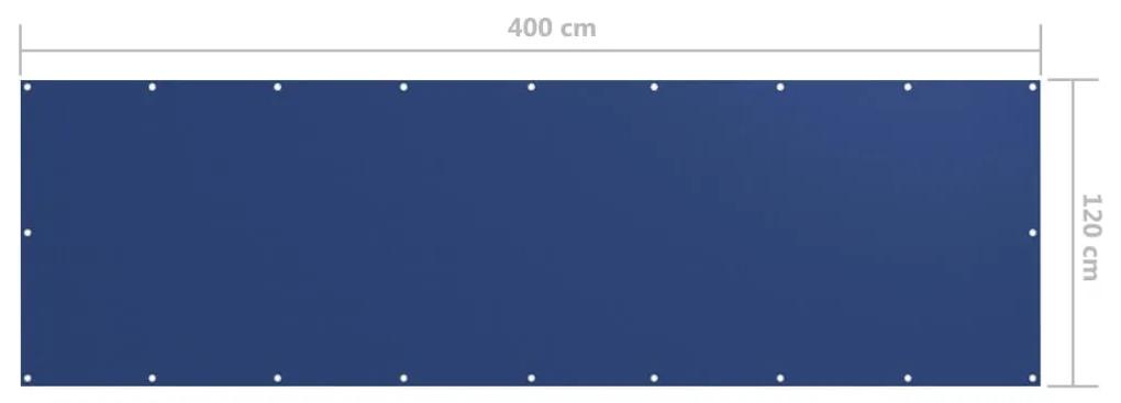 Balkónová zástěna modrá 120 x 400 cm oxfordská látka