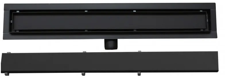 Odtokový žlab 2v1 nízký MEXEN FLAT BLACK 100 cm - vzor G13