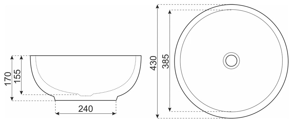 Novoterm Keramické umyvadlo na desku NV-KR-140 bílé