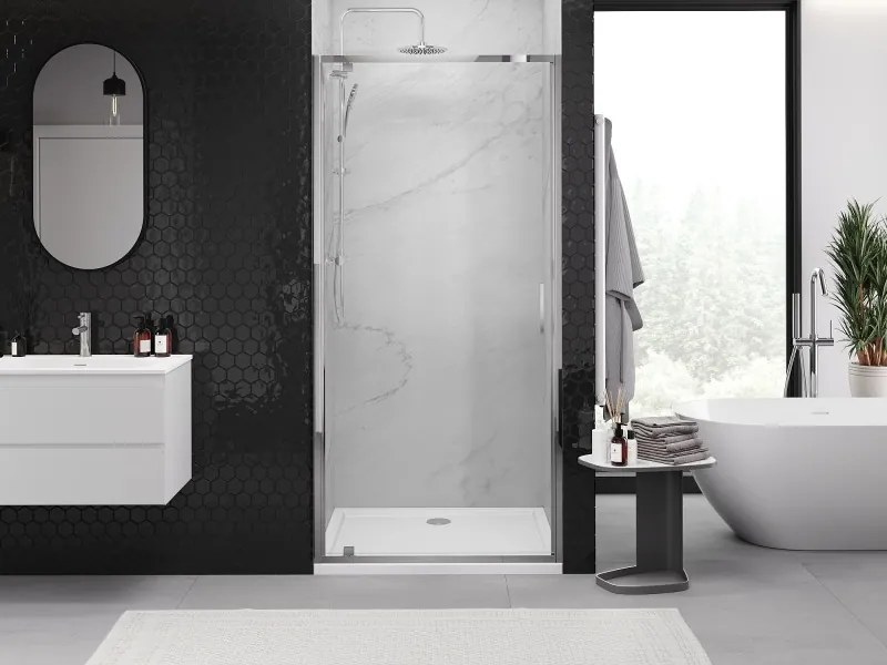 Mexen Exo, 1-křídlé sprchové dveře do otvoru 85 cm, 6mm čiré sklo, chromový profil, 8181-085-000-01-00