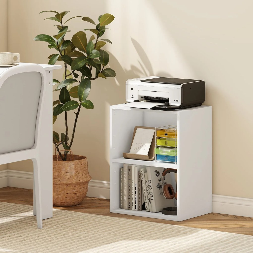 Costway Sada 2 dvoupatrových knihoven 42 cm, bílá