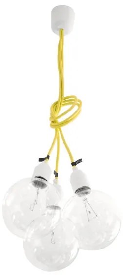 Závěsné svítidlo ARLI Triple, biela Barva textilního kabelu ARLI Černobílá (0900z)