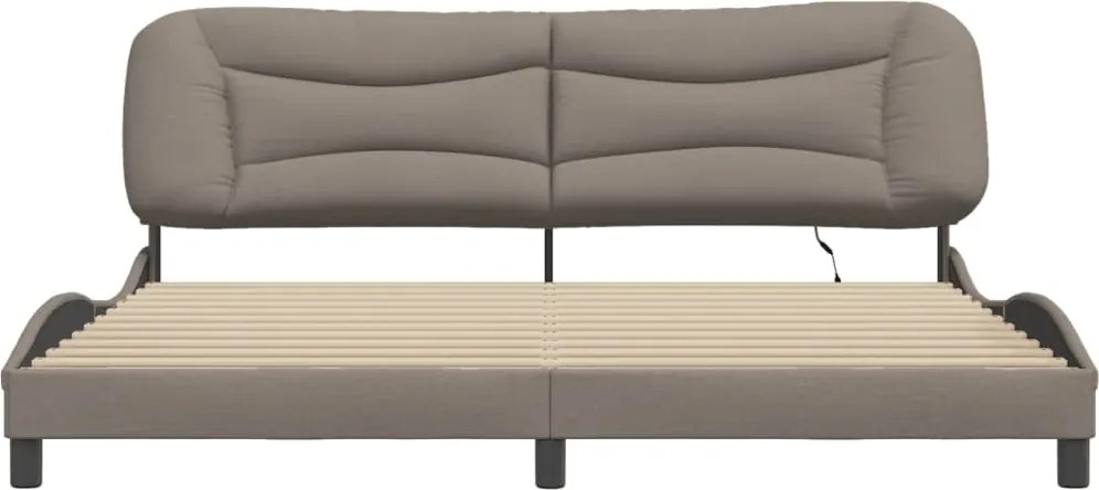 Rám postele s LED bez matrace Hvar taupe 200 x 200 cm textil 3213729