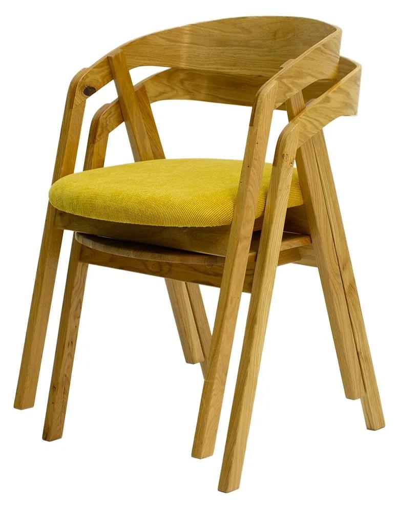 Bradop Židle čalouněná ADRIANA XL dubová Z217 | Látka: 130 - Monolith-130