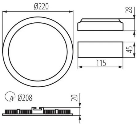 Podhledové LED svítidlo Kanlux ROUNDA V2LED18W-NW-W neutrální bílá 28934