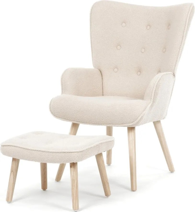 Relaxační křeslo AK-319 BR2, látka bouclé, hnědá (67 x 76) cm béžová
