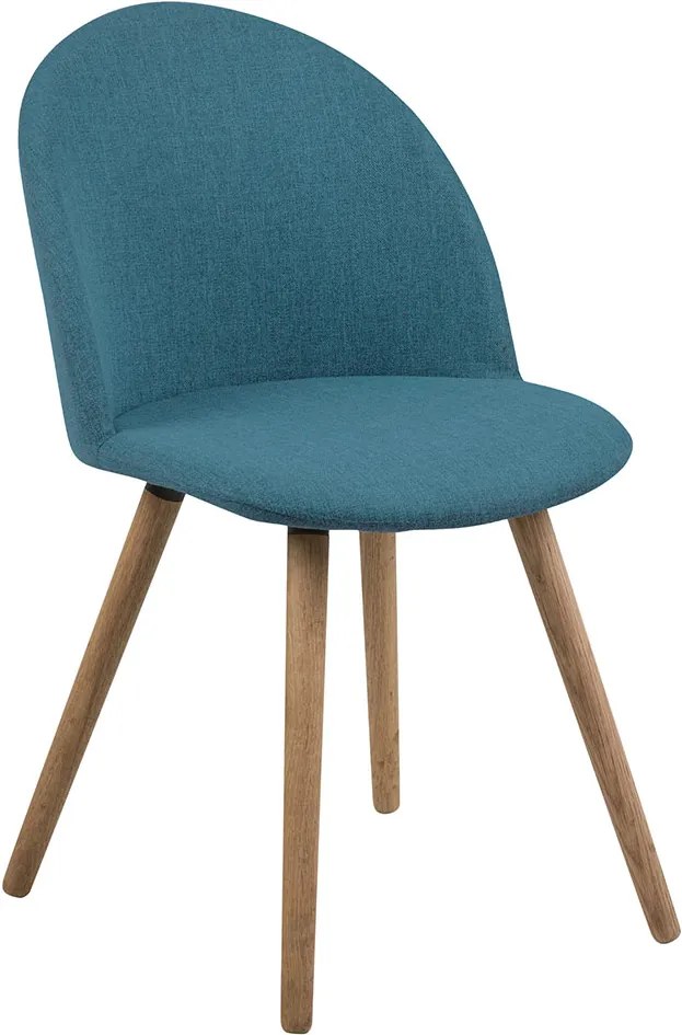 Jídelní židle s čalouněním v modré látce na dřevěné konstrukci SET 2 ks DO146