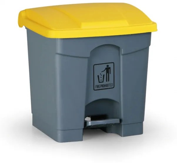 Nášlapný víceúčelový koš na odpadky 68 litrů, 480 x 330 x 560 mm, žlutá