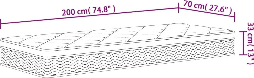 vidaXL Taštičková pružinová matrace medium plus 70 x 200 cm [372894]