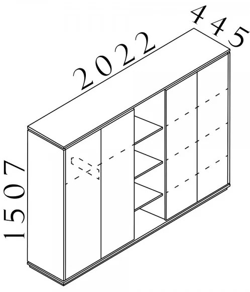 Vysoká šatní skříň Creator 202,2 x 44,5 x 150,7 cm / Antracit a bílá