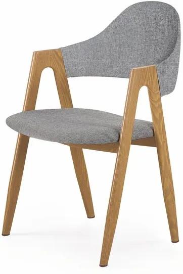 Halmar Designová jídelní židle K344 s šedým čalouněním