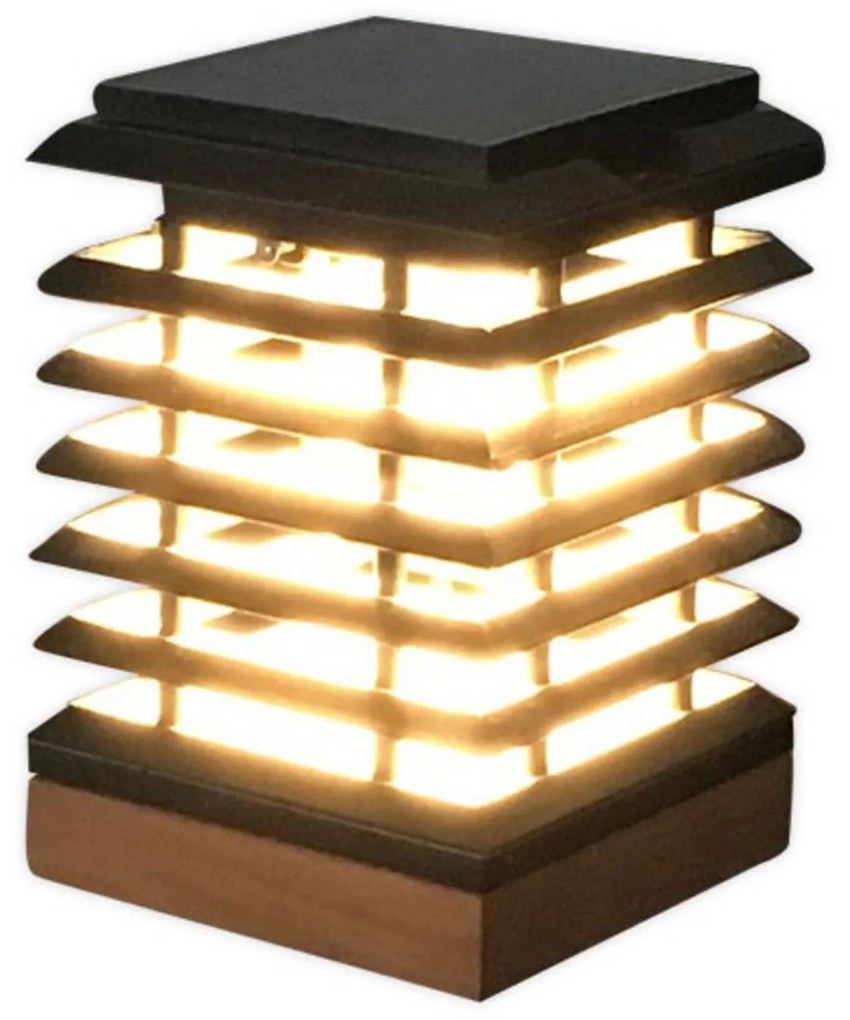 LED solární světlo Tekura z teaku