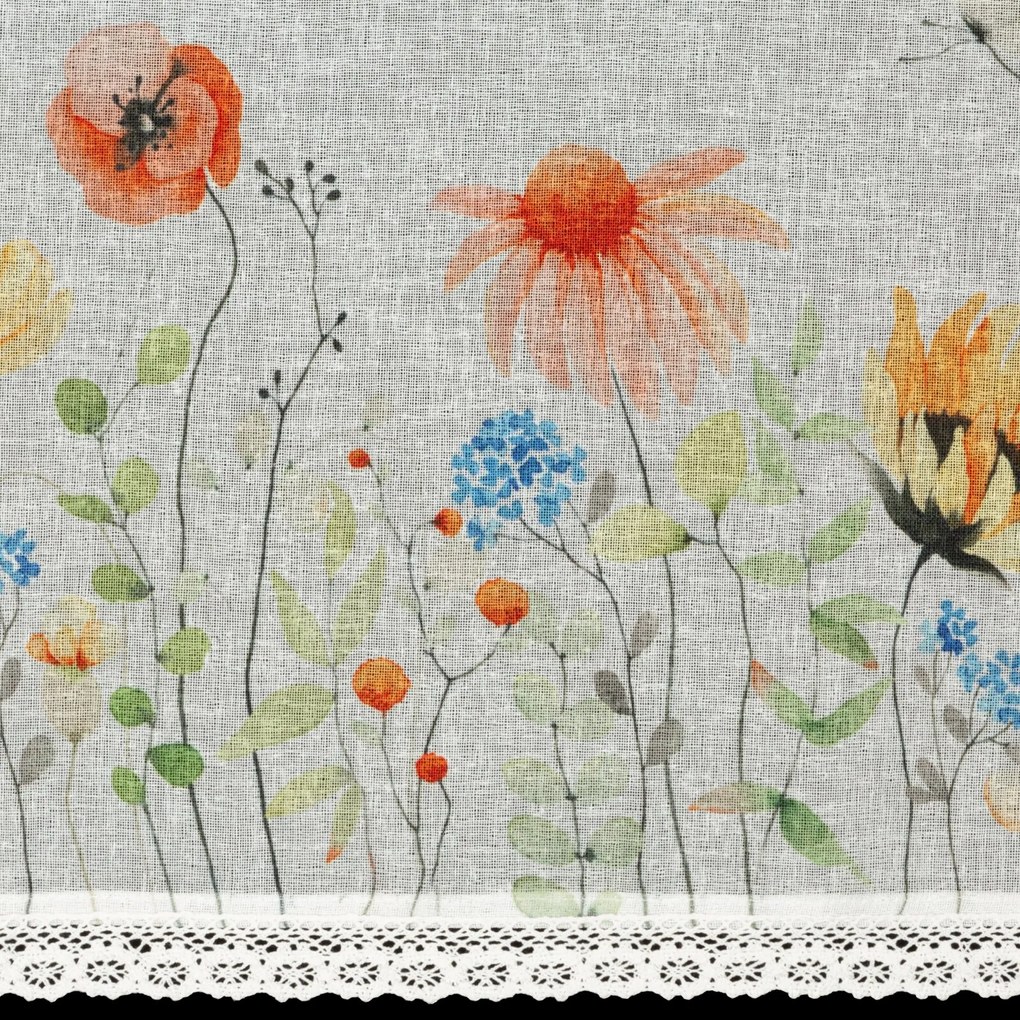 KRÁTKÁ ZÁCLONA NA PÁSCE NATI 150X60 CM KVĚTY
