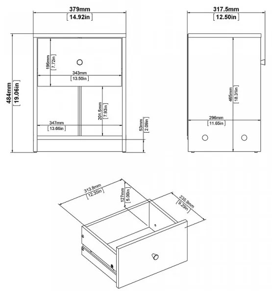 FALCO Noční stolek May 70331 bílá