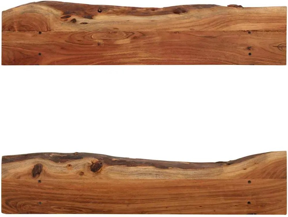 Nástěnné police 2 ks 90 x 20 x 18 cm masivní akáciové dřevo 247928