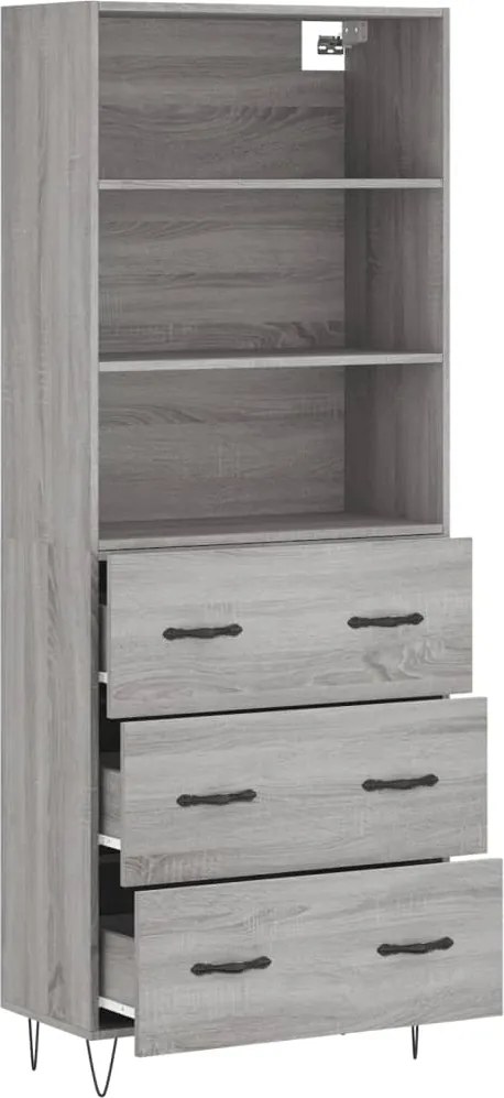 Skříň highboard šedá sonoma 69,5 x 34 x 180 cm kompozitní dřevo 3189379