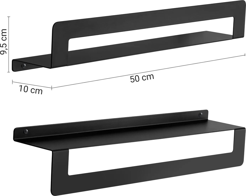 Gedy Gedy, CLEO police s držákem ručníků 500mm, černá matná, 2019145