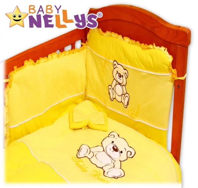 Baby Nellys BABY NELLYS Povlečení do postýlky Teddy Bear - jersey - žluté