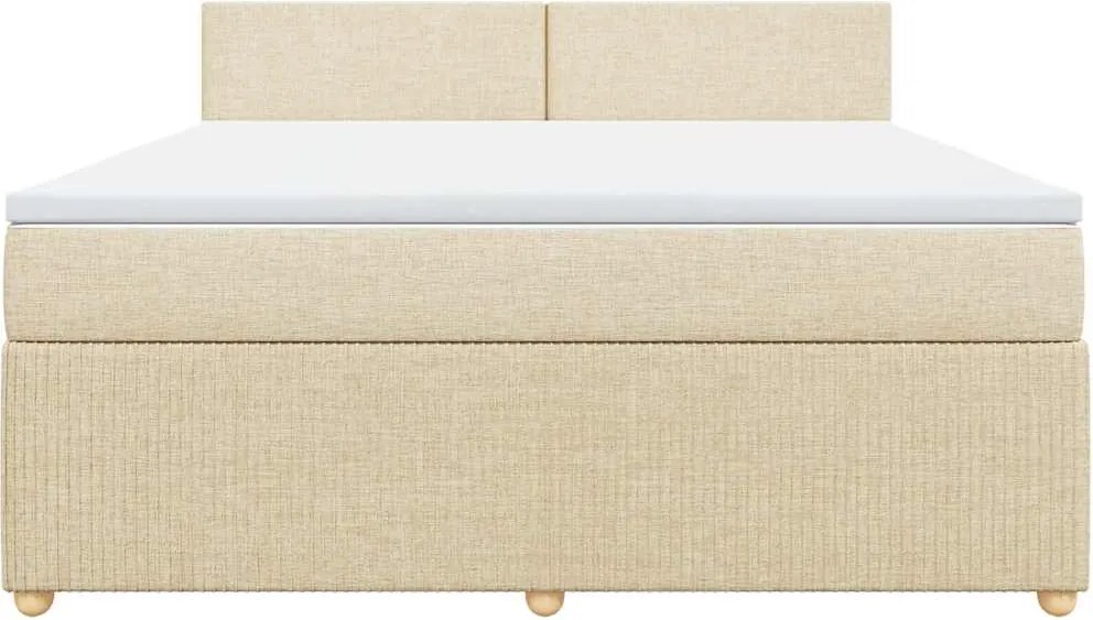 Box spring postel s matrací krémová 180x200 cm textil 3287533