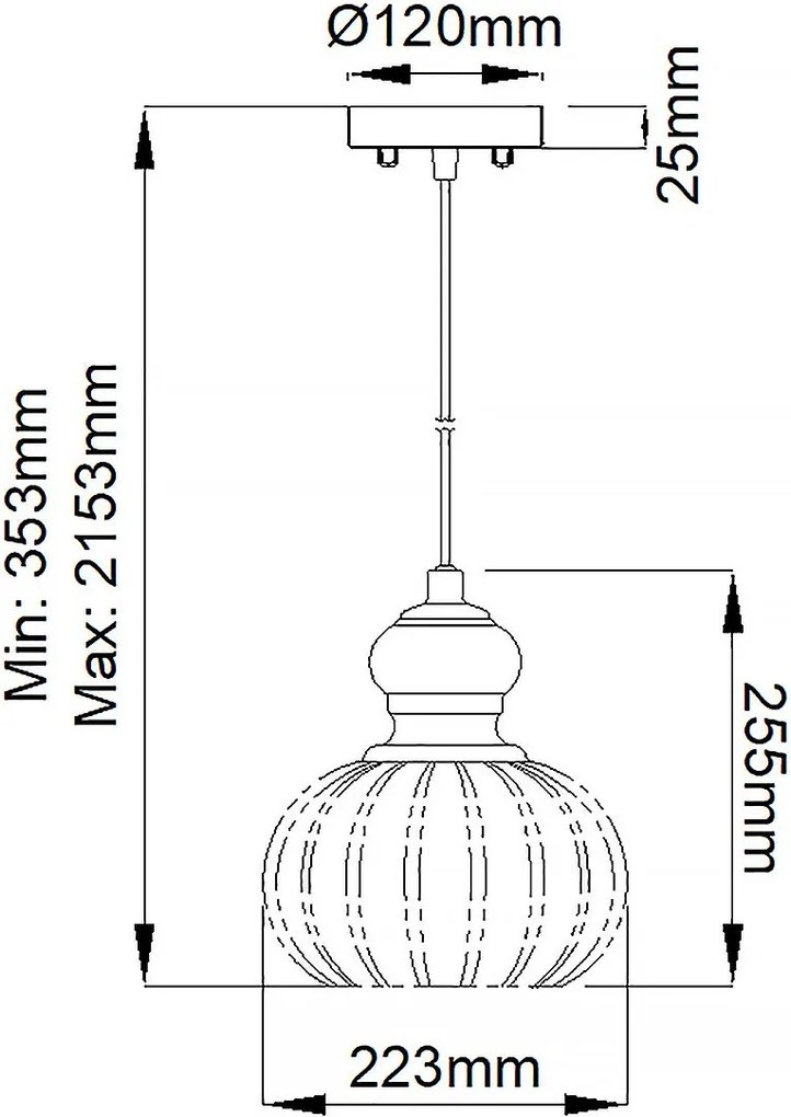 Riviera A skleněný lustr Elstead 1xE27 nikl
