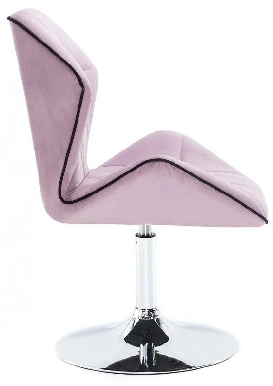 LuxuryForm DESIGN Otočná židle MILANO MAX VELUR na stříbrném talíři - levandule