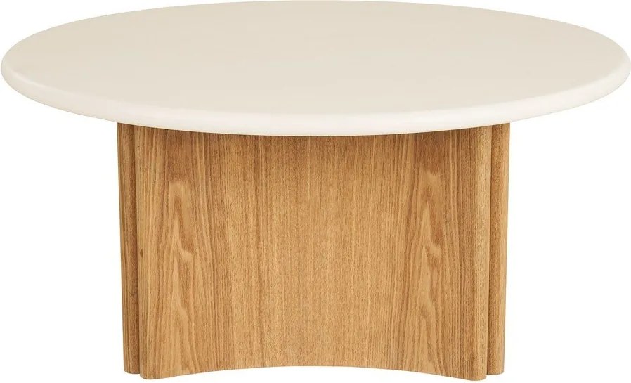 Bílý/v přírodní barvě kulatý konferenční stolek s betonovou deskou ø 80 cm Motril – House Nordic
