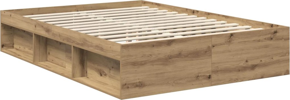 Rám postele s čelo Umělecký dub 140 x 190 cm Kompozitní dřevo 3407876