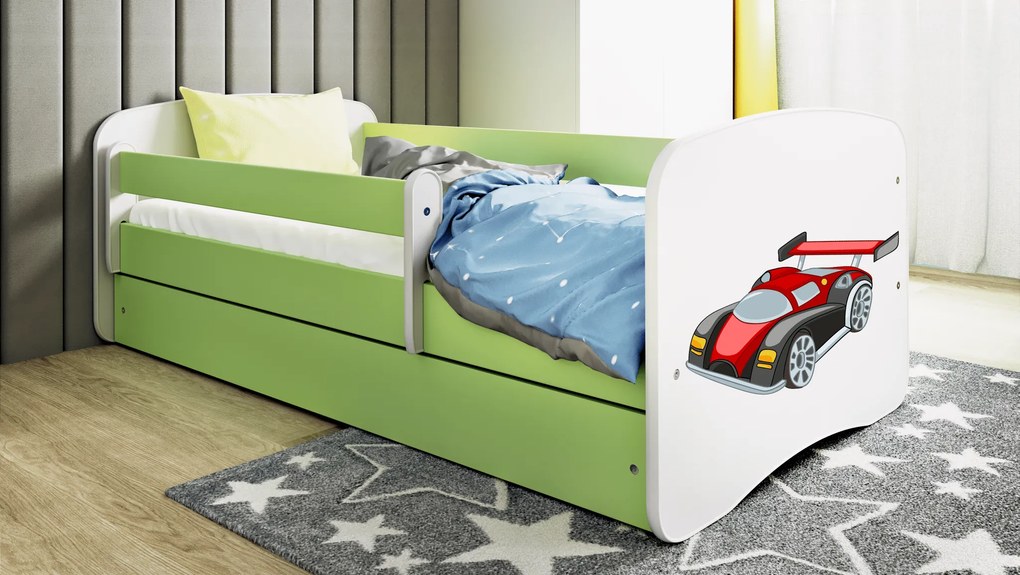 Dětská postel Babydreams závodní auto zelená