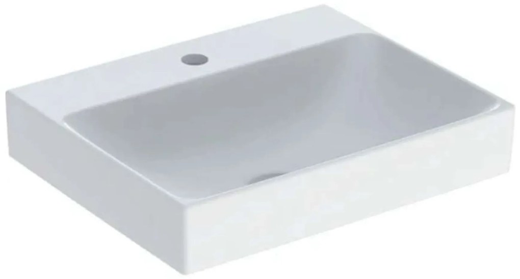 Geberit ONE - Umyvadlo 50x40x14 cm, bez přepadu, s otvorem pro baterii, KeraTect, bílá 505.020.01.6