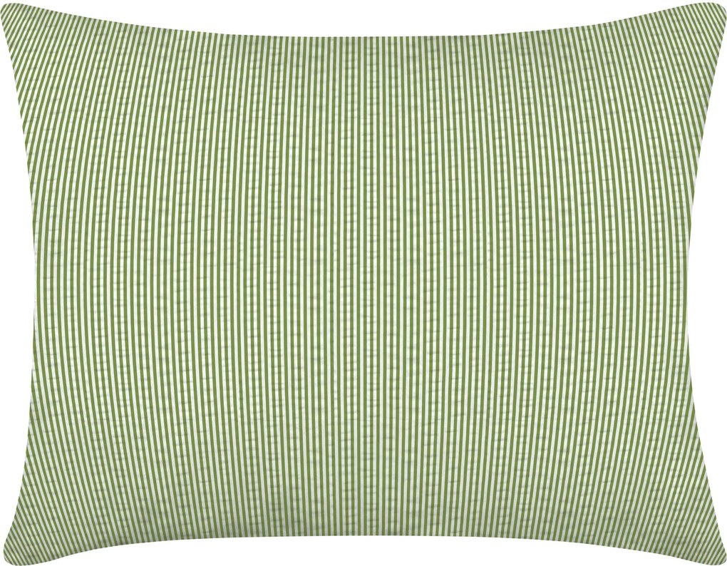 Krepové povlečení V kapradinách s pruhem - bílozelená Velikost: 140 x 220 + 70 x 90