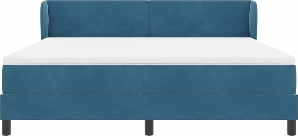 Postel s boxspringem s čelo Tmavě moddrá 180 x 200 cm samet 3340404