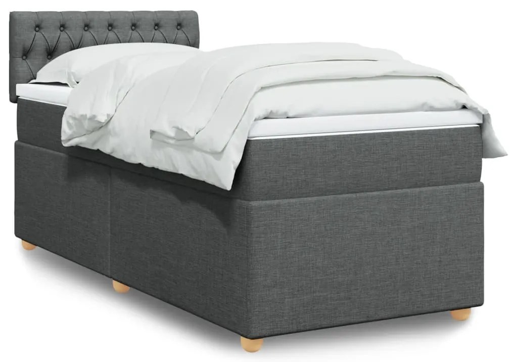 Box spring postel s matrací tmavě šedá 90x190 cm textil 3286543