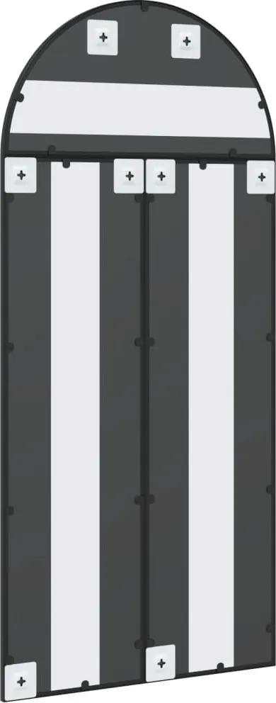 vidaXL Nástěnné zrcadlo černé 60 x 130 cm oblouk železo [3200607]
