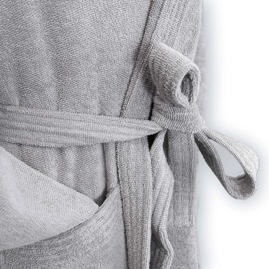 Bavlněný froté župan Comfort světle šedý Velikost: L-XL