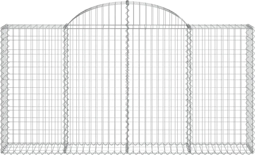 Klenuté gabionové koše 9 ks 200x30x100/120cm pozinkované železo 3146117