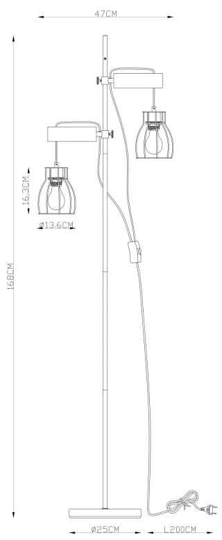 GLOBO MINA 15326-2SN Stojací lampa