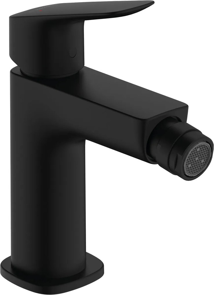 Hansgrohe Logis, páková bidetová baterie 110 Fine s odtokovou soupravou s táhlem, černá matná, HAN-71201670