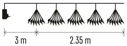 LED Vánoční řetěz 150xLED/5,35m teplá bílá