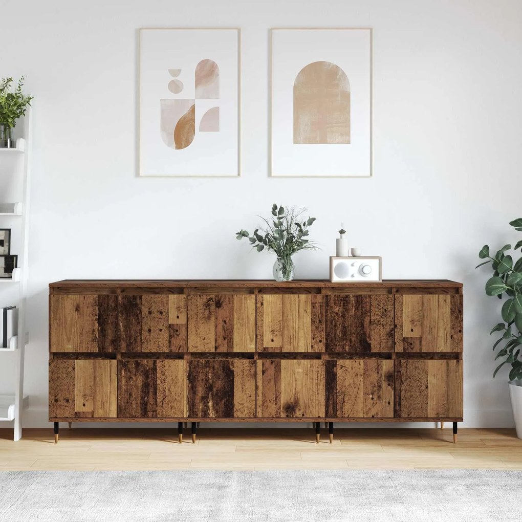 Úložná skříňka 3 ks Staré dřevo 60 x 35 x 70 cm 3394509