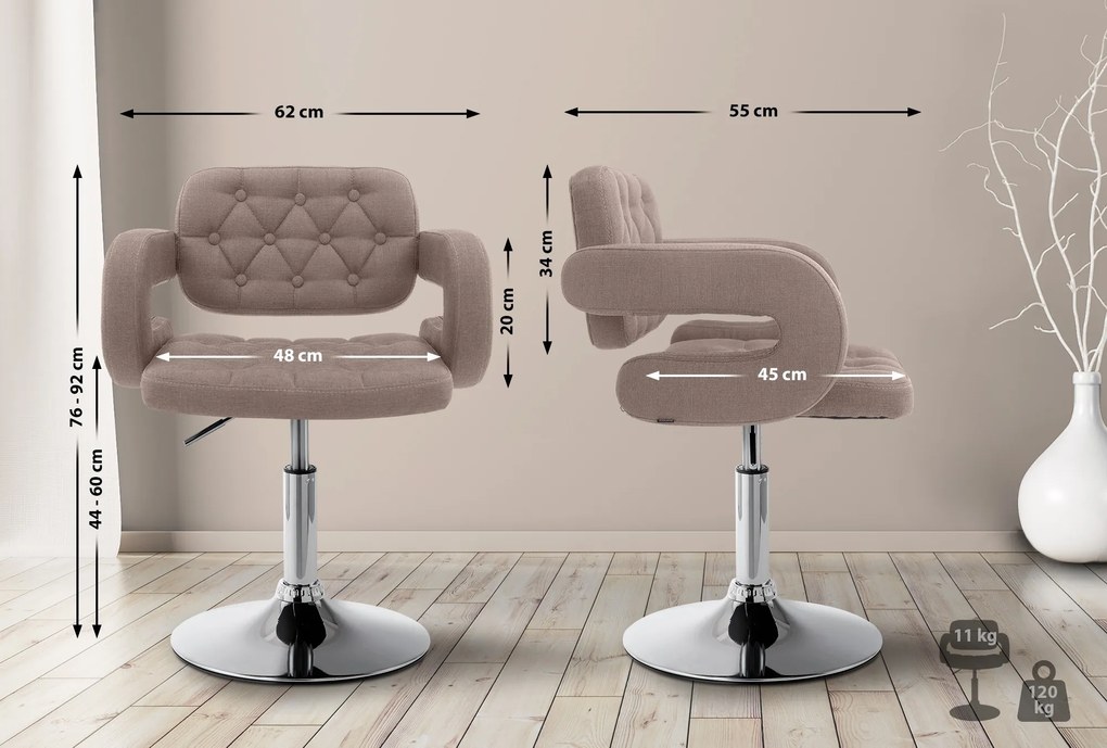 Relaxační křeslo Dublin látka – taupe