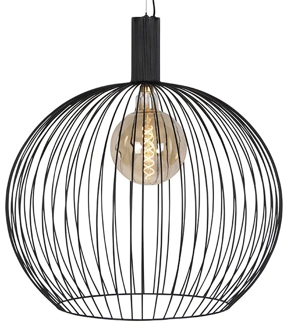 Designová závěsná lampa kulatá černá 70 cm - Wire Dos