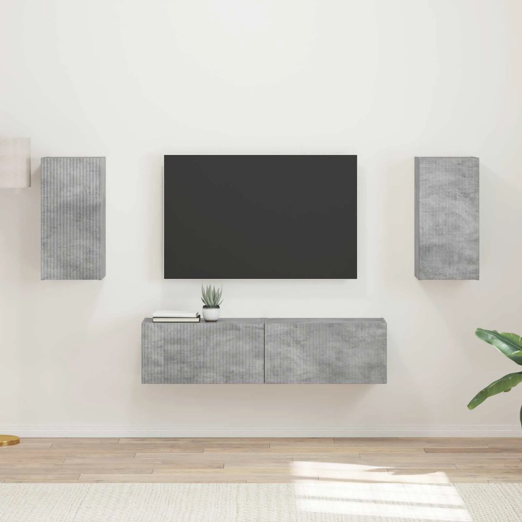 Sestava TV skříněk 4 ks Betonově šedá Kompozitní dřevo 3409153
