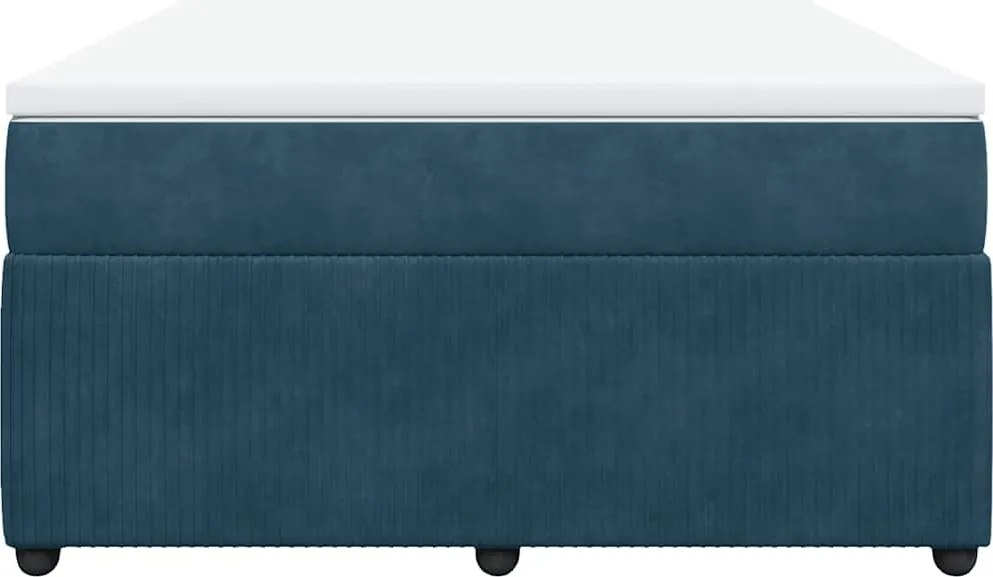 Box spring postel s matrací tmavě modrá 160x200 cm samet 3285654
