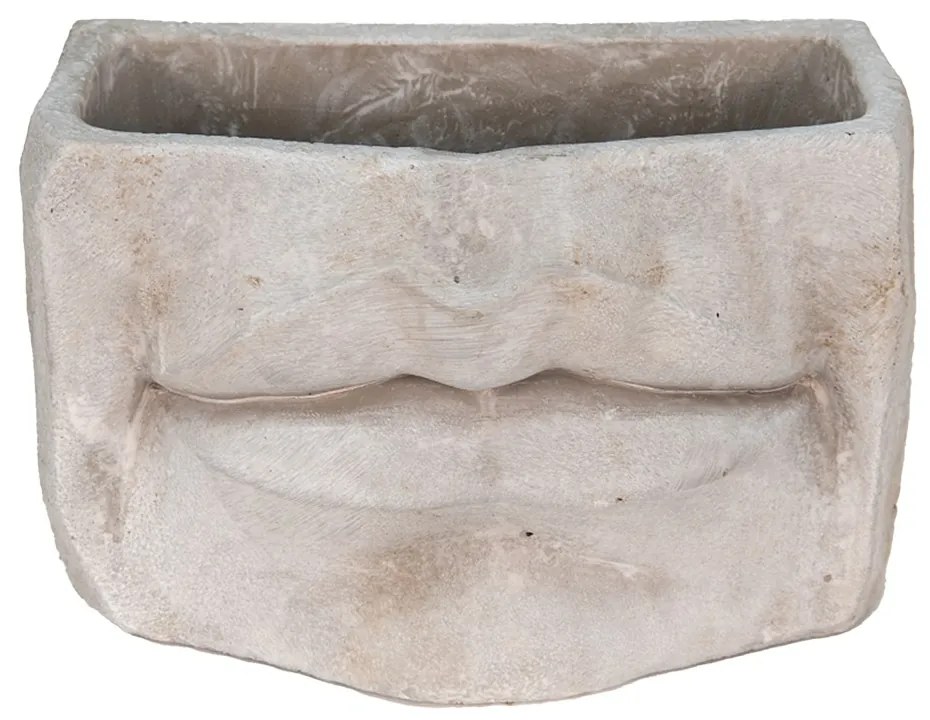Usměvavý cementový květináč Mouth - 21*13*14 cm