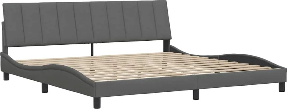 Rám postele bez matrace Hanko tmavě šedý 200 x 200 cm textil 3310413